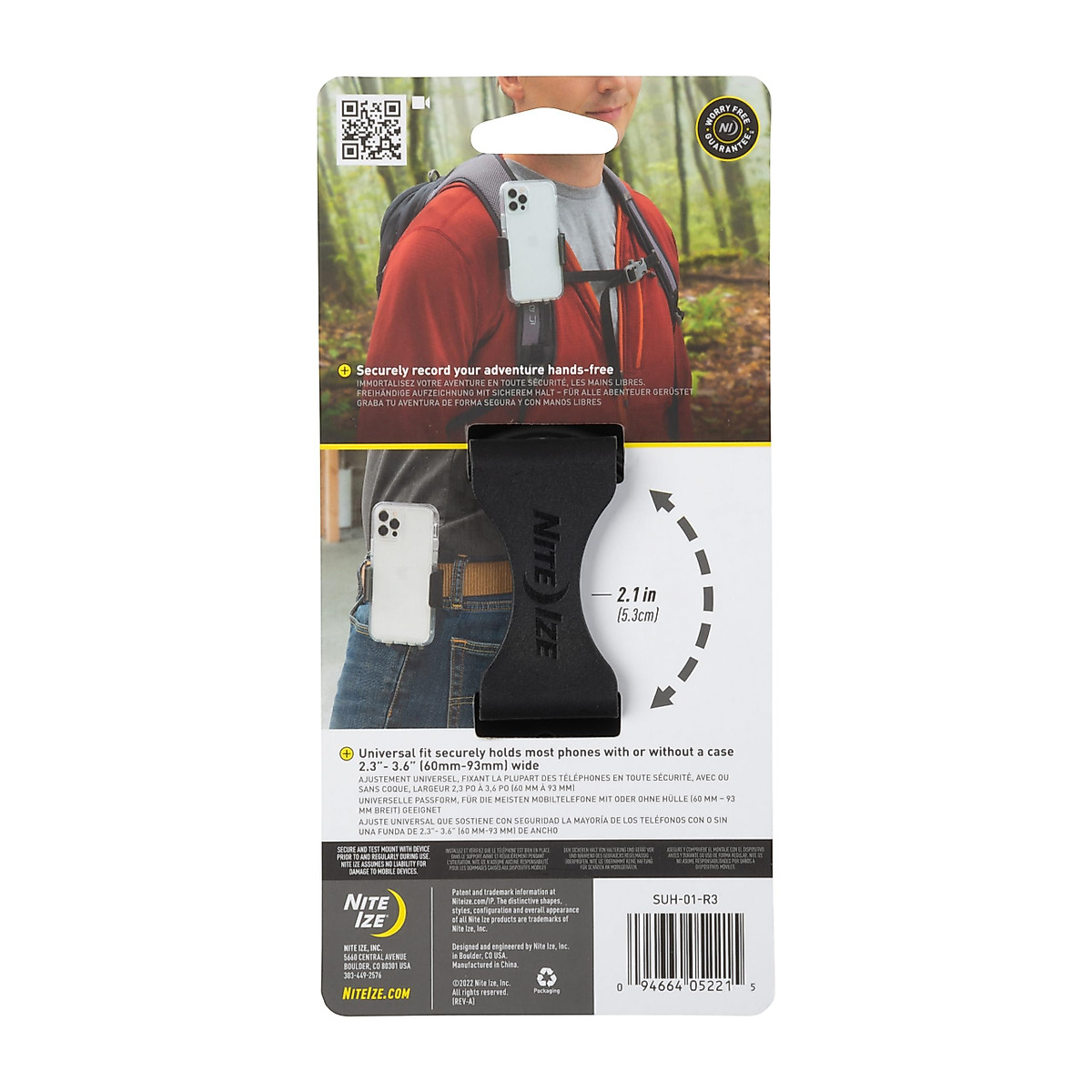 Nite Ize Squeeze Clippable Phone Holder - Cell Phone Accessories with Universal Design - Compatible with iPhones & Samsung Phones - Easy-to-Squeeze Clippable Phone Holder with 360 Rotating Clip