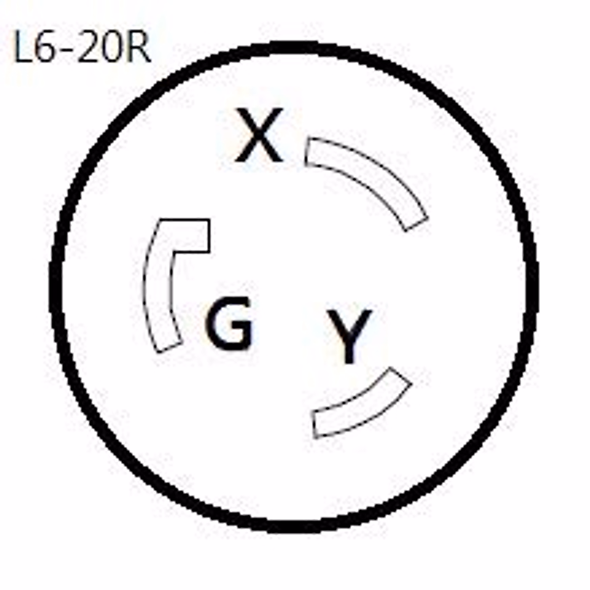 Parkworld 61933 NEMA 10-50P to L6-20R AC Adapter Cord 20A 250V 5000W (1FT)