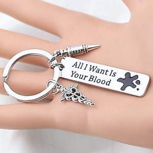 PLITI Phlebotomist Gift Phlebotomy Technician Gifts Nurse Graduation Gift Lab Tech Gift for Nurse Doctor All I Want Is Your Blood Funny Phlebotomist Gifts (Want Your Blood)