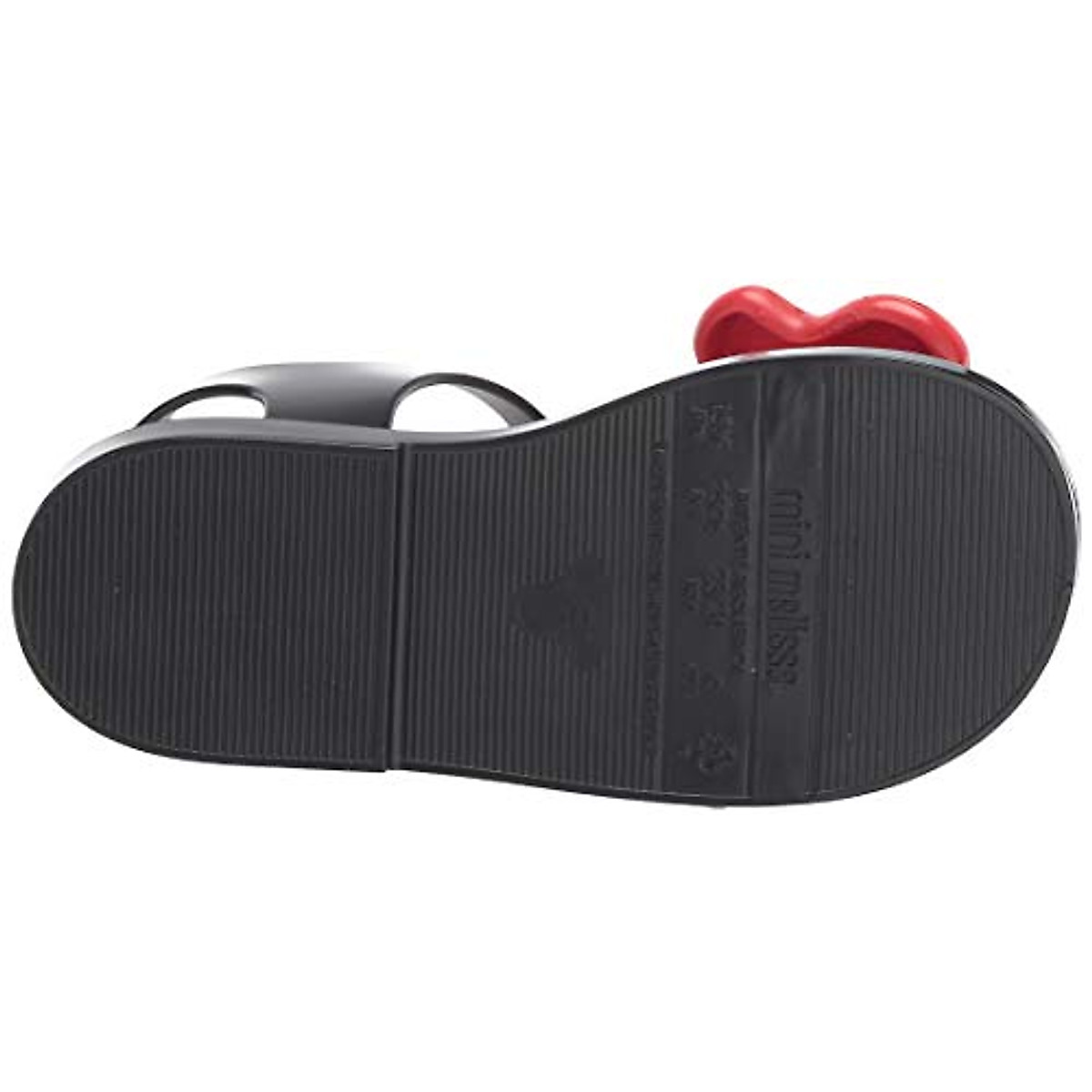 Mini Melissa Baby-Girl's Mini MAR Sandal + Snow White Slipper, BLK Glossy, 7 Medium US Toddler