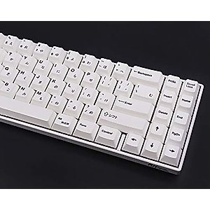 Gliging 135 Keys PBT Japanese Keycaps Cherry Profile DYE-Sub White Theme Minimalist Style Suitable for Mechanical Keyboard