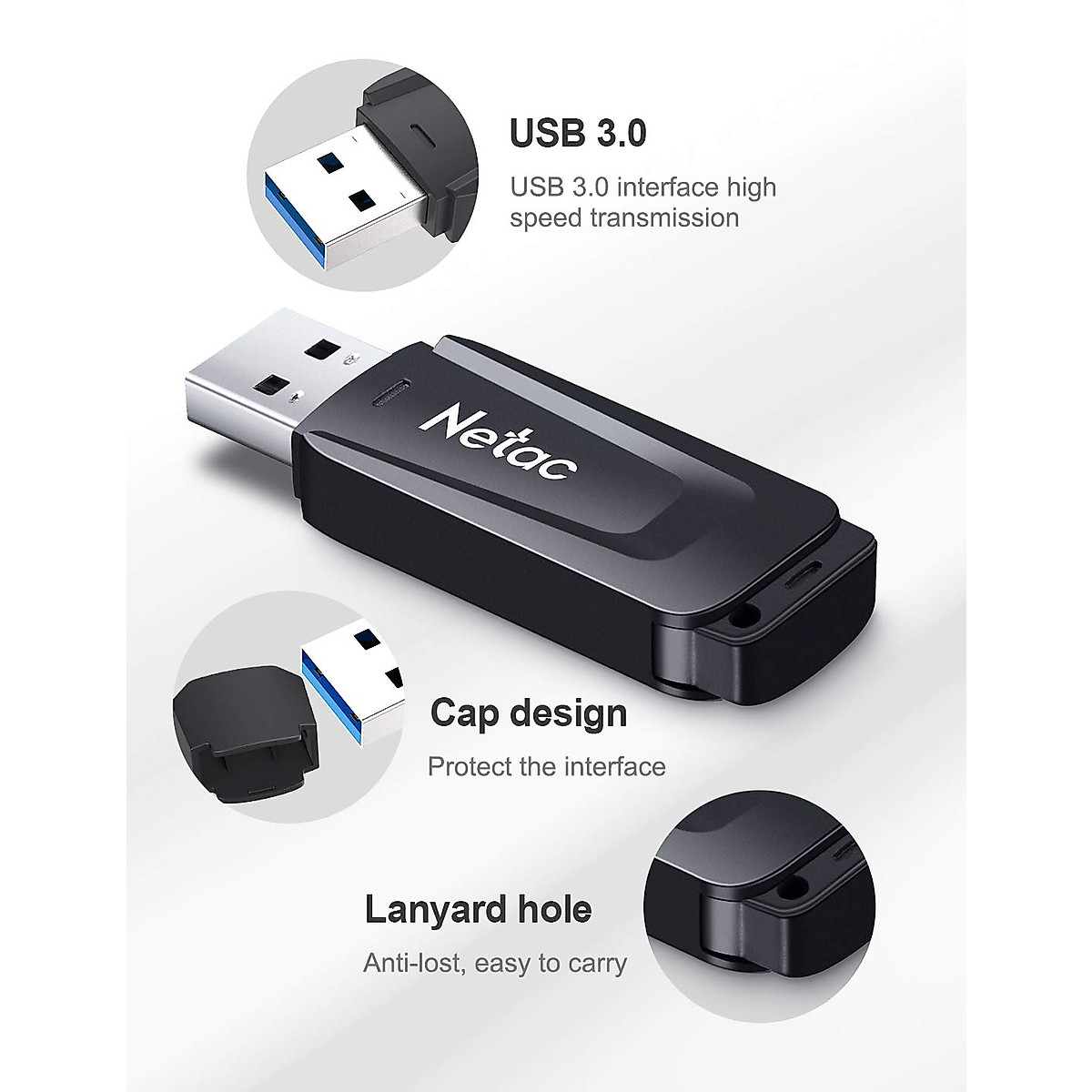 Netac Thumb Drive 32GB Flash Drive 3.0 USB Sticks 32GB Jump Drive, Read Speeds up to 90MB/s
