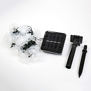 Solar String Lights 20/30/50/100LED Solar Rose String Lights Starry FairyWaterproof for Christmas Outdoor Indoor Gardens Homes Wedding Holiday Party (Emitting Color : Blue)