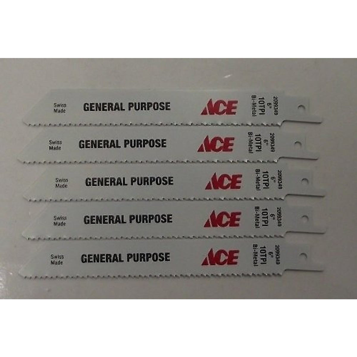 ACE by Bosch 2099349 6" x 10TPI Bi-Metal Recip Saw Blade 5pcs