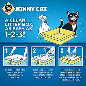 Jonny Cat Heavy Duty Jumbo Tear-Resistant Litter Box Liners, 15 Count
