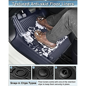 Mixsuper Floor Mats & Cargo Liner for 2021-2023 2024 Ford Mustang Mach-E All Weather Floor Liners and Trunk Liner Set Black (Not for Ford Mustang)