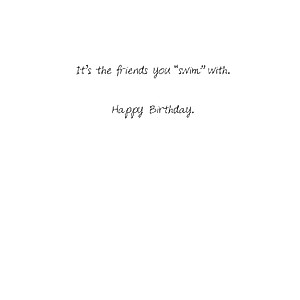 SHADE TREE GREETINGS Funny Birthday Greeting Card (5" x 7") by Actual Pictures | 3 Pack + 3 Envelopes (Friends You Swim With)