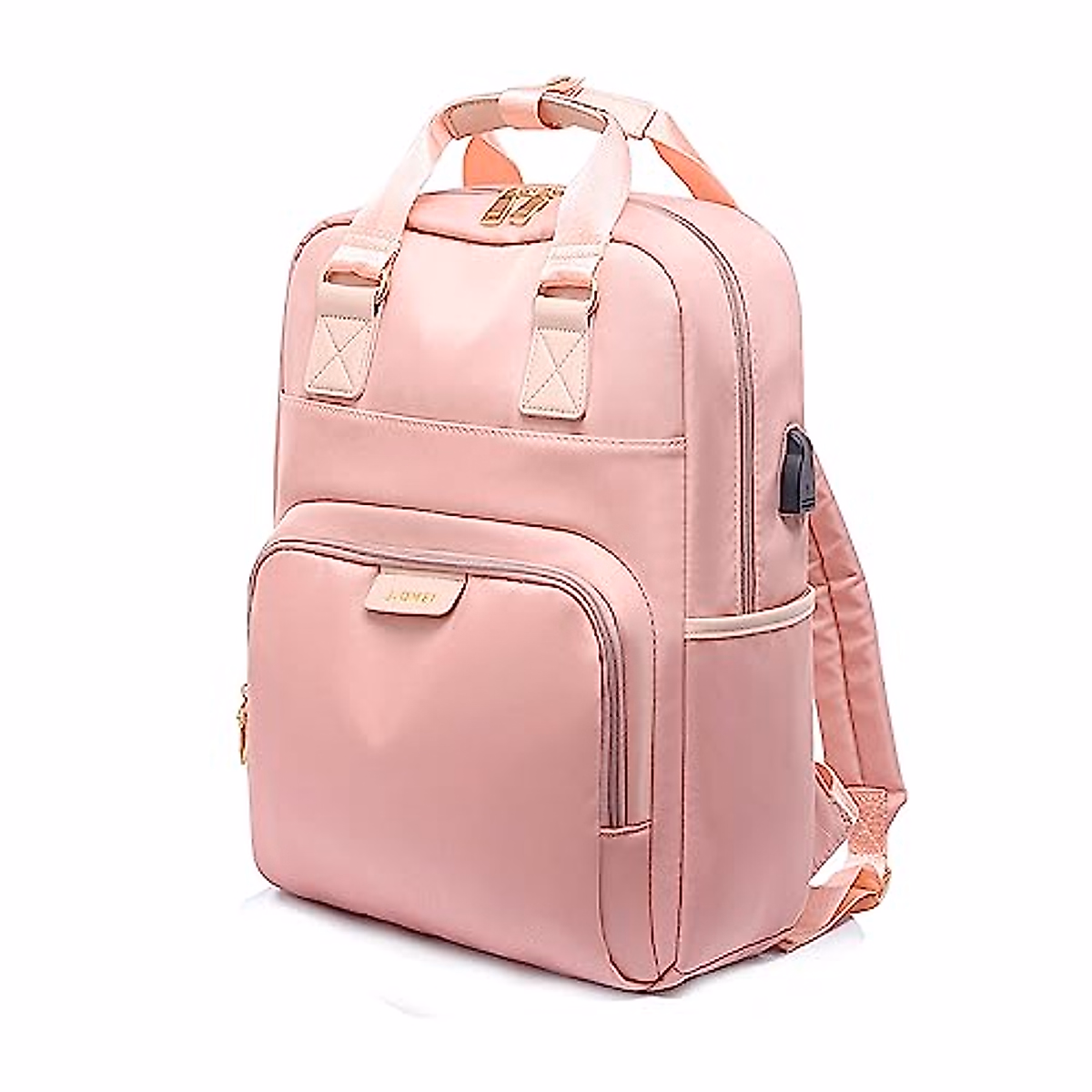 Travel Backpack for Women Men, Laptop Backpack Large Capacity Backpack for School with USB Charging Port, Work Laptop Bag Water Resistant, Waterproof Backpack Anti Theft-Pink