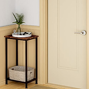 EKNITEY Small Tall Side Table - 28.75" H Telephone Table High End Table w/Storage Shelf for Corner Living Room Bedroom Entryway and Office