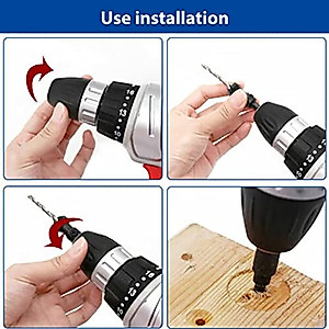 GRABOTE 5Pcs Countersink Drill Bit Set 1/4'' Hex Shank HSS Woodworking Pilot Screw Holes 5 Sizes (#5, 6, 8, 10, 12) with Hex Key