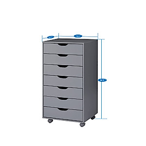 Naomi Home 9 Drawer Dresser for Bedroom, Stylish Tall Makeup Dressers, Storage Shelves, Small Dresser for Closet with 200 lbs Capacity - White