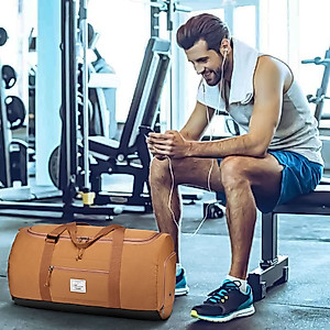 Brozoza Travel Duffle Bag for Men 65L Large Size Traveling Duffel Bag Weekender Overnight with Shoes Compartment Multifunctional Sports Gym Bags