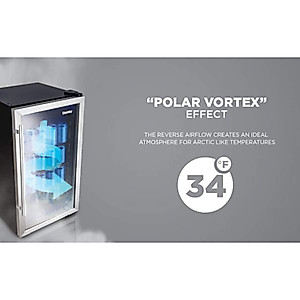 Danby DBC117A2BSSDD-6 18" Stainless Steel Beverage Center with 117 Can Capacity, 3.1 cu. ft. Capacity, Blue LED Lighting and Door Lock, in Stainless Steel