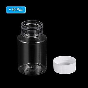PATIKIL 30ml 1 Oz Wide Mouth Reagent Bottle, 30 Pack Storage Bottles Plastic Sample Containers for Home Laboratory