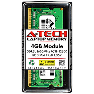 A-Tech 4GB RAM Replacement for Samsung M471B5173QH0-YK0 | DDR3/DDR3L 1600MHz PC3L-12800 1Rx8 1.35V SODIMM 204-Pin Memory Module