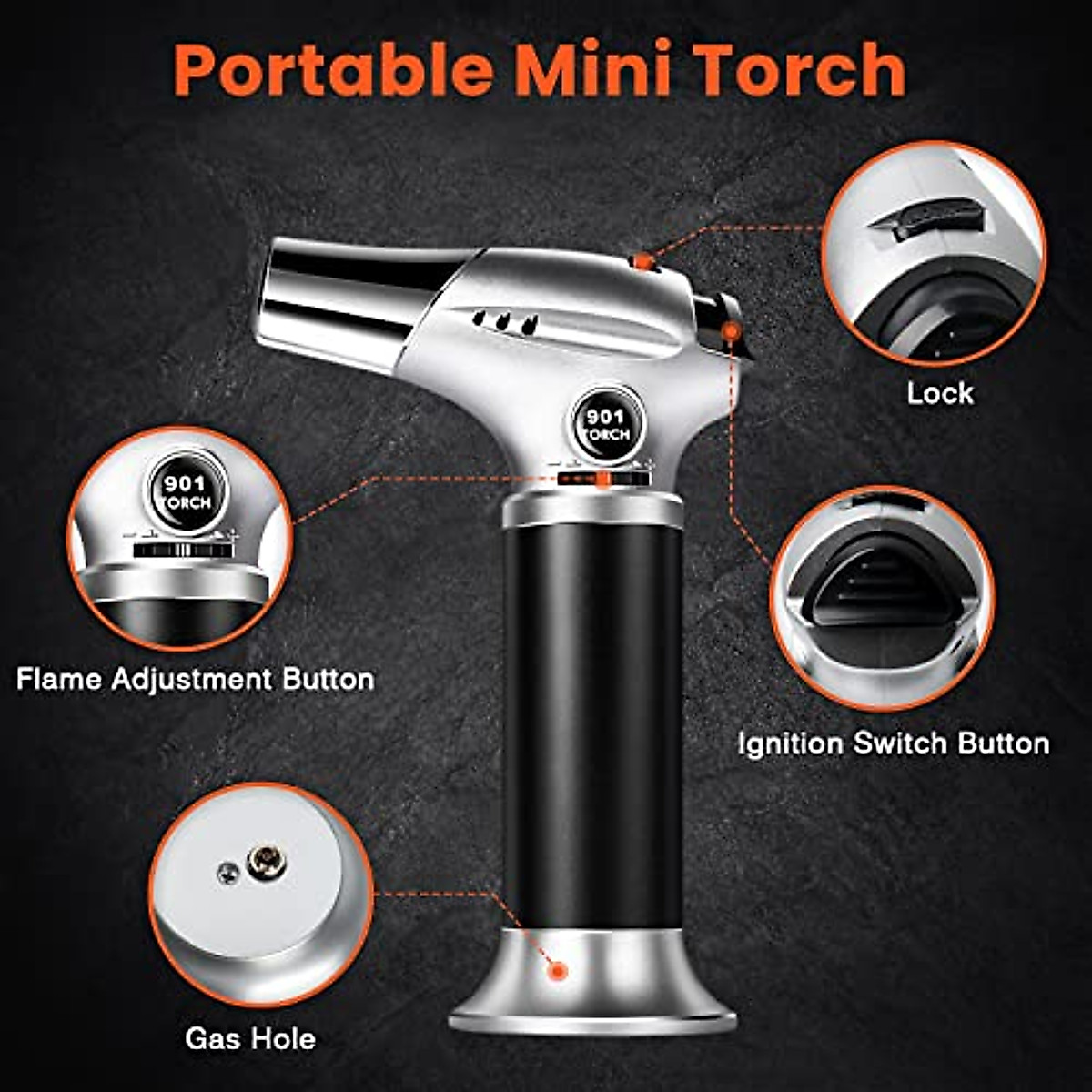 Cocktail Smoker Kit with Torch, 4 Flavors Wood Chips for Whiskey and Bourbon. Old Fashioned Smoker Kit for Infused Cocktail, Cheese, Salad and Meats, Gifts for Men, Dad and Boyfriend (No Butane)