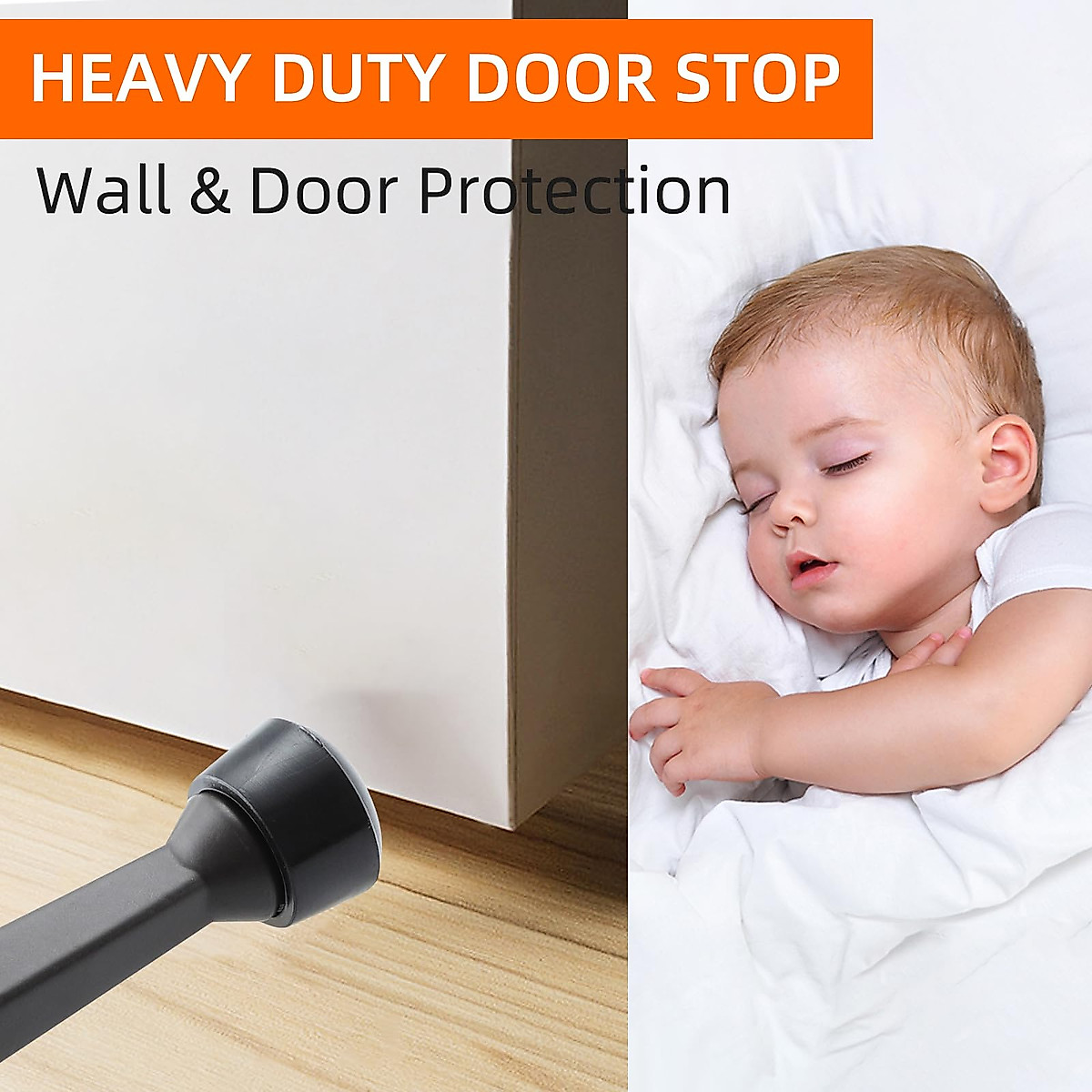 HOME MASTER HARDWARE Heavy Duty 3 in Solid Rigid Door Stop 12 Pack Door Stoppers Door Stops Matte Black w/ Rubber Tip