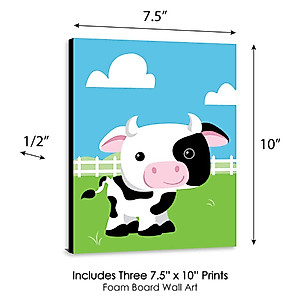 Big Dot of Happiness Farm Animals - Barnyard Nursery Wall Art and Kids Room Decorations - Gift Ideas - 7.5 x 10 inches - Set of 3 Prints