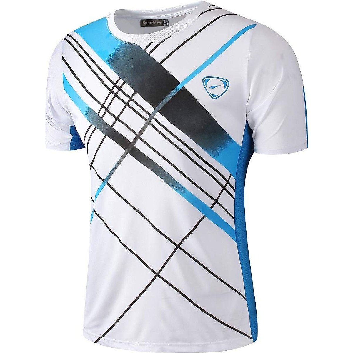 Sportides Men's Short Sleeve Sport Tee Shirts T-Shirts Tshirt Tops Runningshirt Golf Tennis Bowling Running LSL133 White M