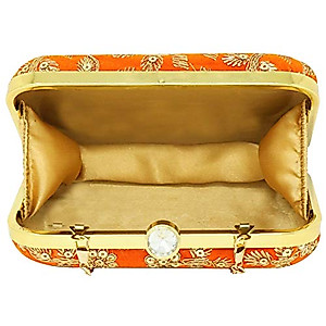 AILTINO Women's Box Clutch Purse Bag with sling chain (Orange)