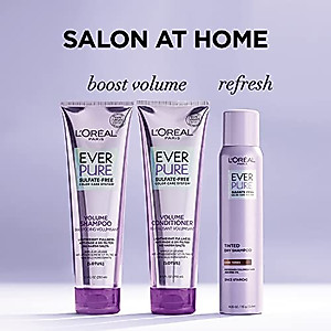 L'Oreal Paris EverPure Volume Sulfate Free Shampoo for Color-Treated Hair, Volume + Shine for Fine, Flat Hair, with Lotus Flower, 11 Fl; Oz (Packaging May Vary)
