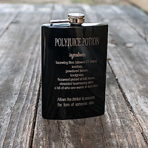 8oz BLACK Polyjuice Potion black flask