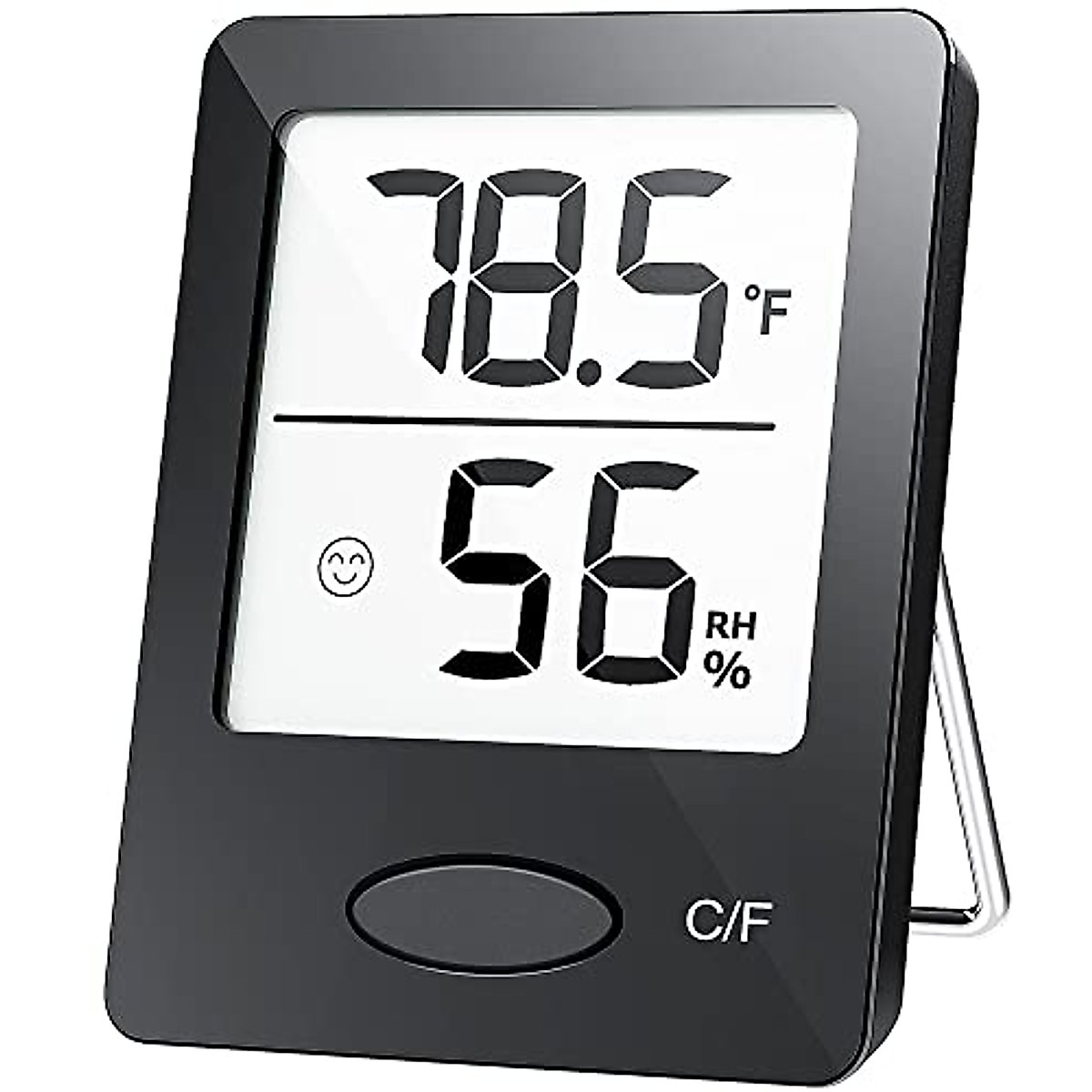 Indoor Hygrometer Thermometer, Room Thermometer with Large LCD Display, Temperature Humidity Sensor with Comfort Indicator, Humidity Monitor for Home Office