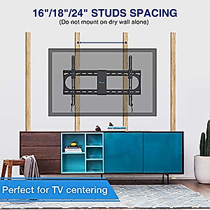 Rentliv Tilting TV Wall Mount TV Bracket for Most 37-70 Inches TVs, TV Mount with MAX VESA 600x400mm, TV Hanger Holds up to 132 LBS, fits for 16" 18" 24" Wood Studs, Low Profile TV Holder