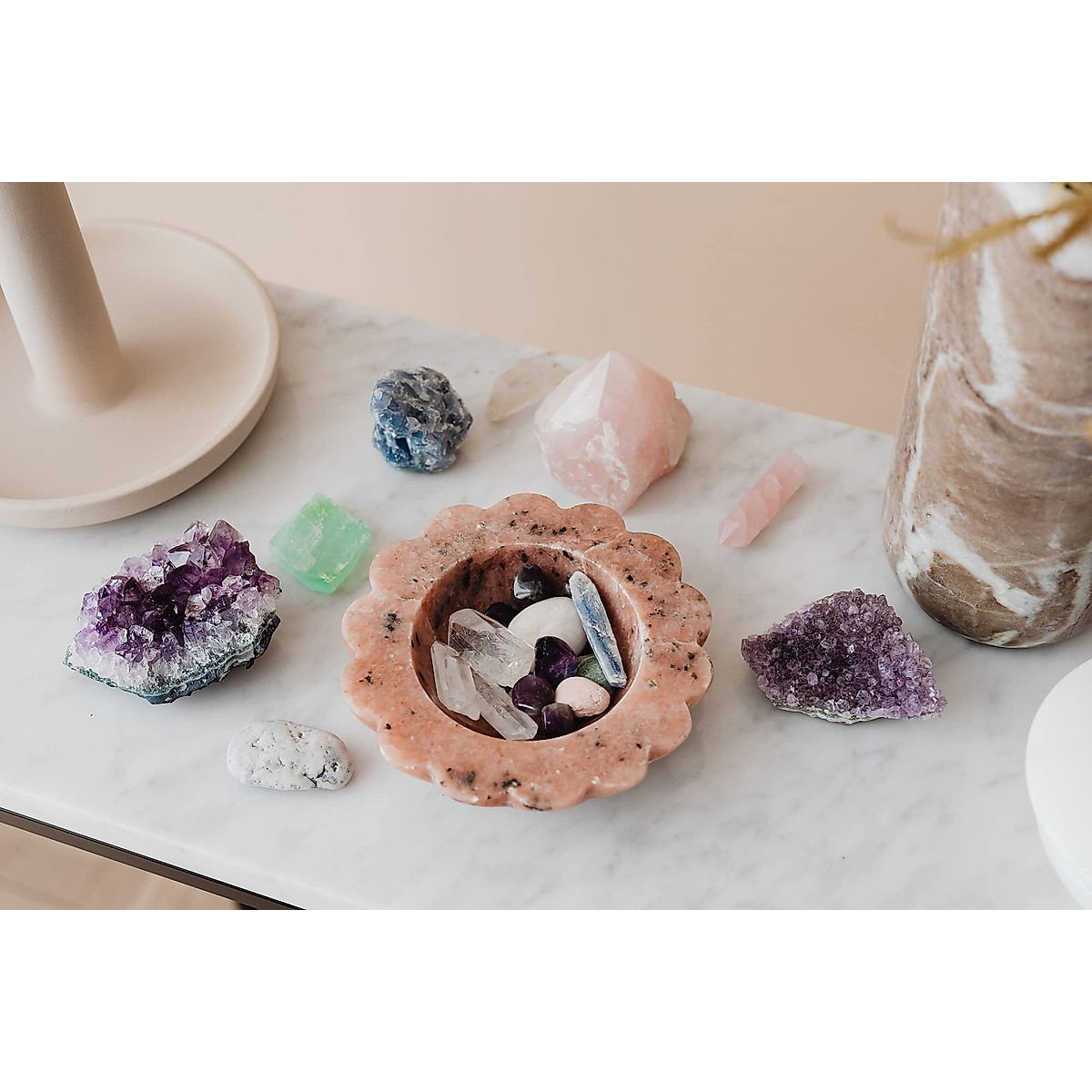 CrystalTears Amethyst Crystal Geode Cluster Raw Amethyst Rock Quartz Healing Crystals Druzy Geode Mineral Specimen Gemstone for Meditation Reiki Healing Home Decor 0.22-0.44 lb