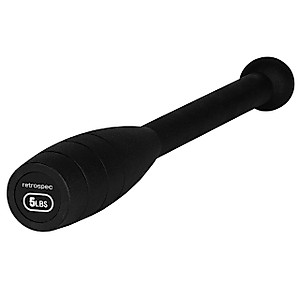 Retrospec Steel Club SC- 5lb for Men & Women's Strength Training & Full Body Workouts , Matte Black