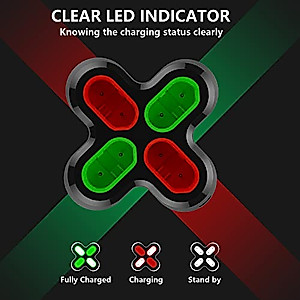 4 x 1600mAH Rechargeable Battery Packs for Xbox One Controller Xbox Series X|S Battery Packs with Charger Dock USB Charger Station for Xbox Series X|S, Xbox One S/One X/One Elite (Size 1)
