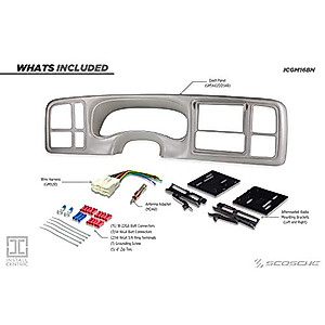 SCOSCHE Install Centric ICGM16BN Compatible with Select 1999-2002 GM Trucks ISO Double DIN Shale Complete Basic Installation Solution for Installing an Aftermarket Stereo,Black