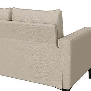 Hillsdale Alamay Modern Upholstered Loveseat Fabric Sofa, Oatmeal
