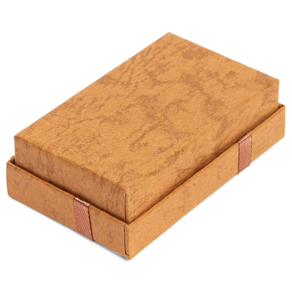 Jewelry Gift Box Set with Lids and Ribbon Bows (Brown, 2 x 3 x 1 In, 16 Pack)