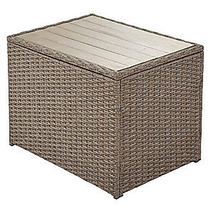 Merax Outdoor Patio Furniture Sets, PE Wicker Rattan Garden Conversation Sofa Couch with 2 Tea Tables, 6-Piece, Brown