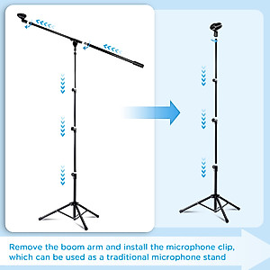 Bietrun Wireless Microphone with Microphone Stand
