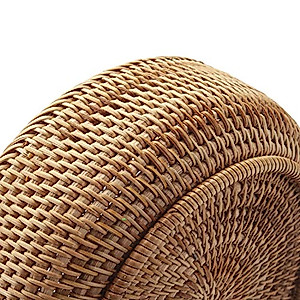 YANGQIHOME Natural Rattan Round Fruit Basket Bowls, Handwoven Storage Serving Baskets, Wicker Organizer for Dinning Room (Set of 3)