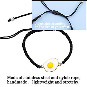 CENWA Egg Jewelry Breakfast Jewelry Egg Pendant Adjustable Bracelet Egg Gift Egg Lover Gift (egg br)