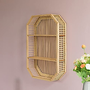 Vintiquewise Decorative Rectangle Display Shelf with 2 Shelves for The Dining Room, Living Room, or Office.