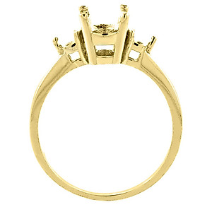 14K Yellow Gold Natural Aquamarine Ring Oval 9x7 mm Light Blue Sapphire Accent, size 5