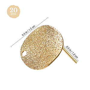 20PCS Alloy Earrings Post Blank Base with Loop Ear Pins earring studs for DIY Jewelry Making (Golden)