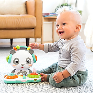 Infantino Spin & Slide DJ Panda - Musical Toy with Busy Beads, Light-up Turntable Drums, Funky Beats, switches, Silly Songs and 2 Volume Settings, for Babies and Toddlers