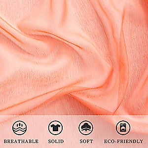 DUALIFE Coral Sheer Curtains for Living Room 63 Inch Length Textured Solid Voile Sheer Curtain Panels/Drapes for Girls Bedroom Set of 2 Panels Rod Pocket Top 52 x 63 Inch