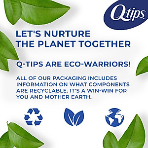 Q-tips Cotton Swabs for Hygiene and Beauty Care Original Cotton Swab Made with 100% Cotton 500 Count, Pack of 12