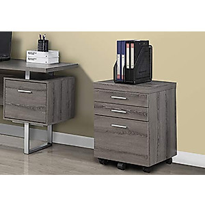 Monarch Specialties 3 Drawer File Cabinet - Filing Cabinet (Dark Taupe)
