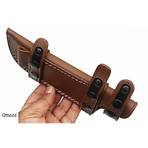 Ottoza TOP GRAIN Leather Knife Sheaths for Fixed Blade Knives, RIGHT HAND Leather Knife Sheath for Belt, Leather Knife Holster Belt Knife Holder, Horizontal Knife Sheath for Belt No:39