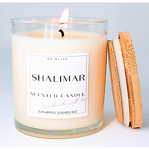 Scented Candle Shalimar # Perfume Version, Elegant Womens Fragrances, Gifts for Women, Home Luxury Scents, Aesthetic Home Decor, Organic Coconut Wax Candles, Long Lasting Clean 50 Hour Burn, USA