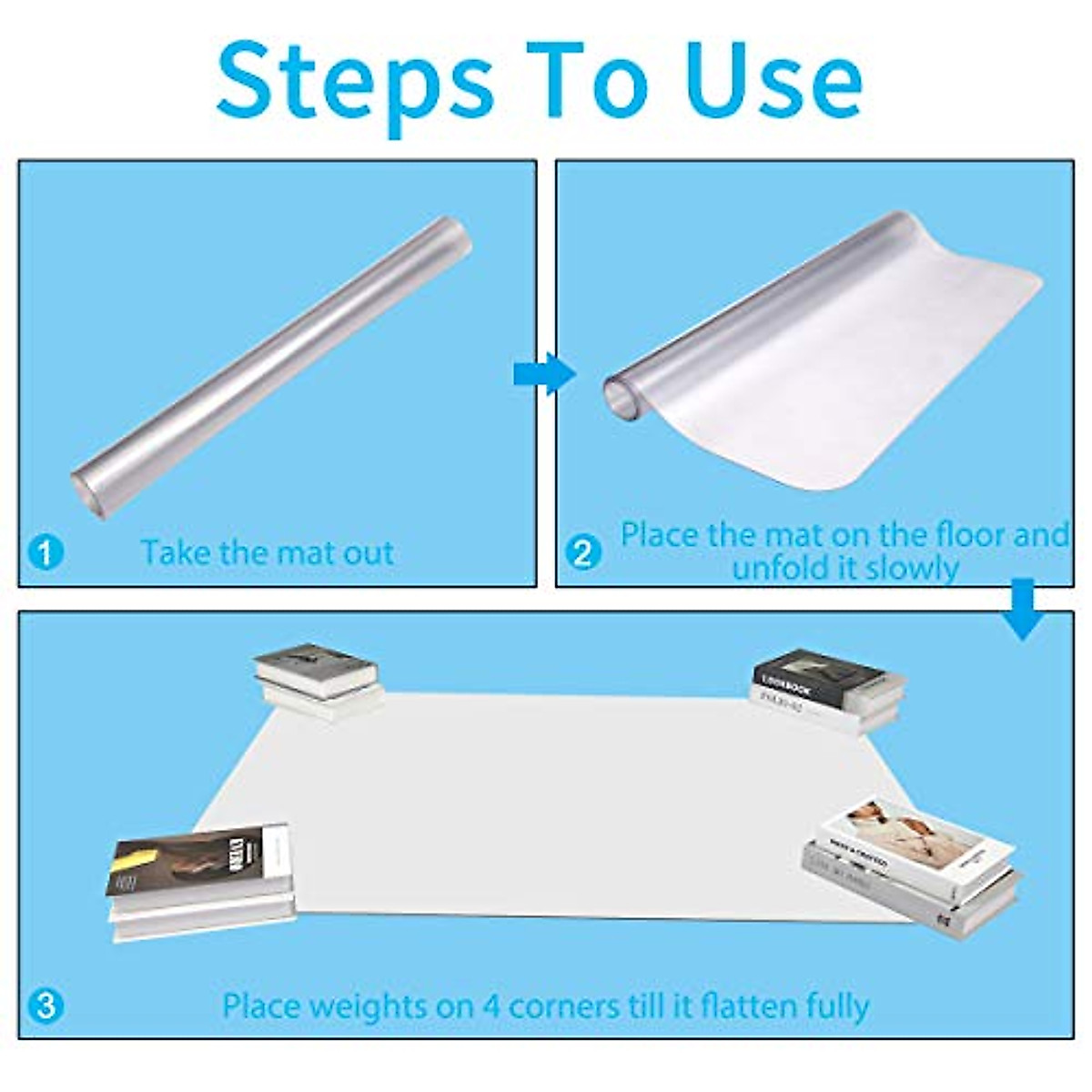 Office Desk Chair Mat for Hard Wood Floor Thick PVC Matte 48" x 36",Transparent Sturdy Chair Mat