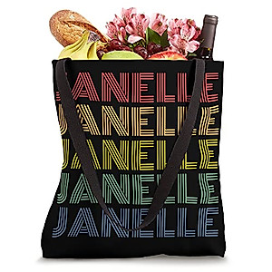 Womens Janelle Wordmark Pattern Personalized Name Retro Tote Bag