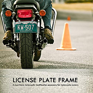 Garneck Car Mount Car Bling Accessories 2pcs License Plate Holder Adjustable Alloy Motorcycle License Holder Rear License Holder for Motorcycle Motorbike Red Car Stands Car Accesories